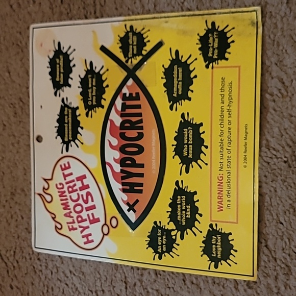 reefer magnets | Accents | Flaming Hypocrite Fish Sign Yellow And Black ...